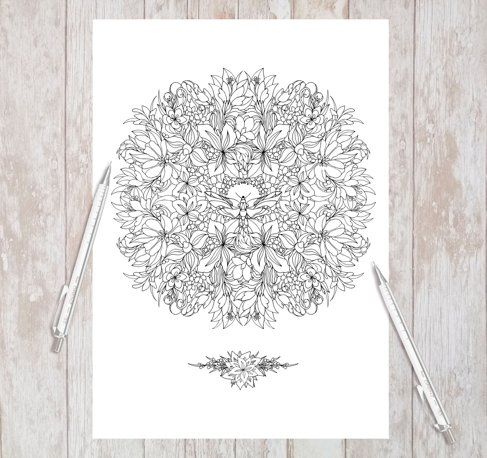 Printable Adult Coloring Page | Flower Mandala IV | Instant Download - Etsy