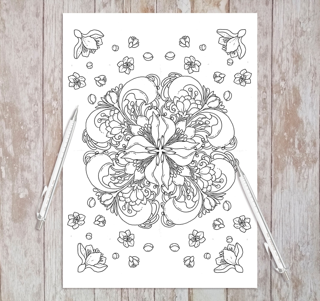 Hello February Mandala - Printable Adult Coloring Pages (coloring Book ...