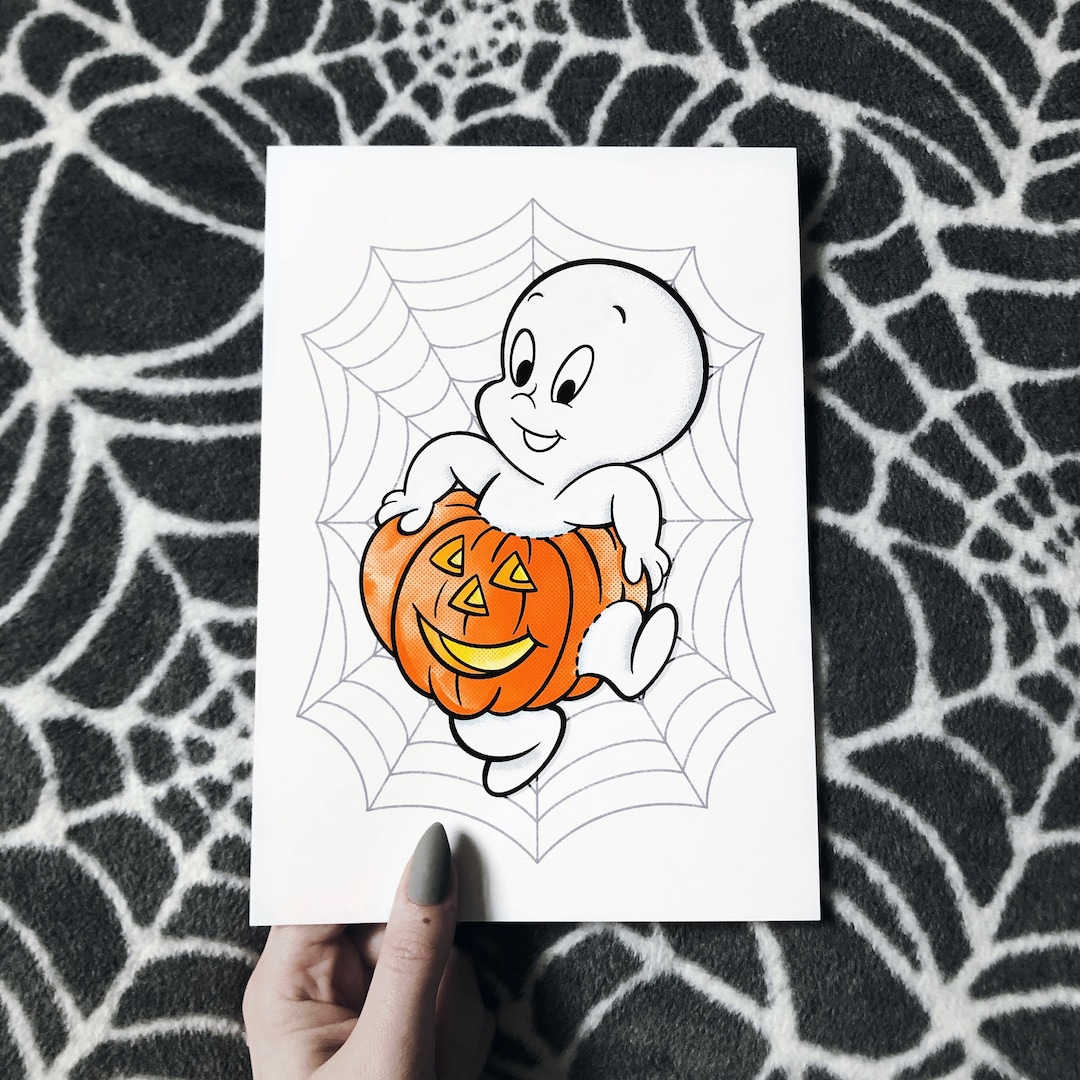 A5 “friendly Ghost” Art Print |||| Goth Spooky Gothic Creepy Cute ...