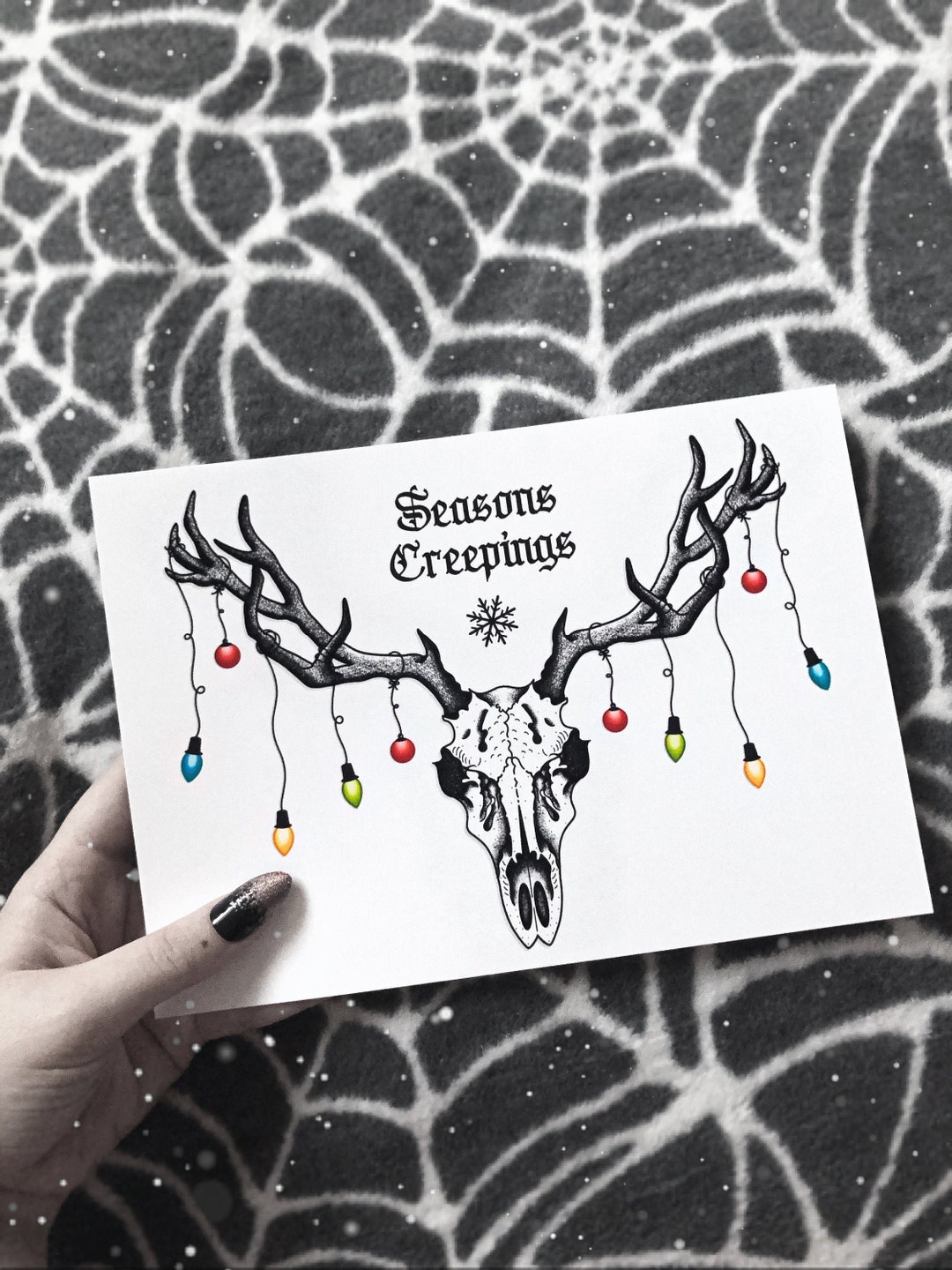 A5 230gsm seasons Creepings Reindeer Skull Art Print Goth Christmas ...
