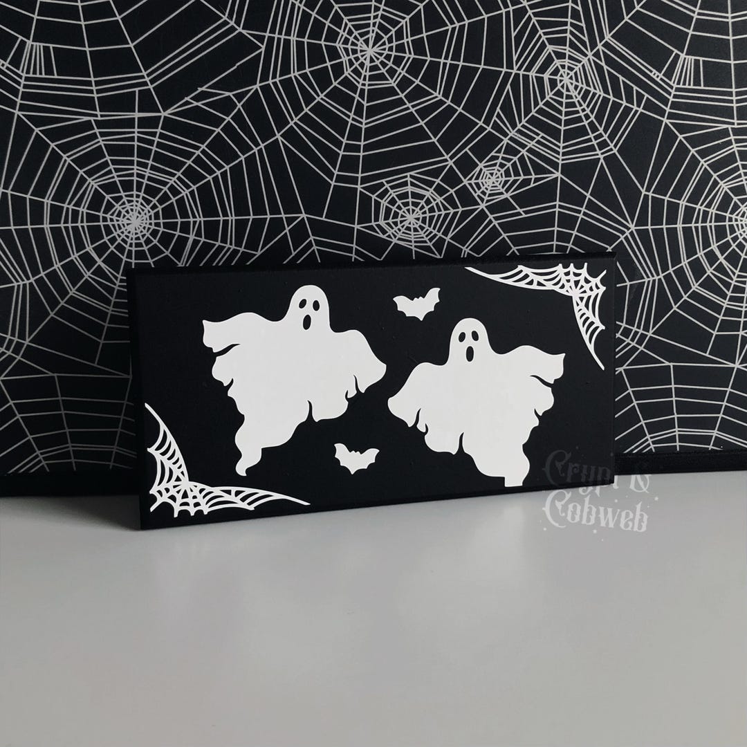 Spooky Ghouls 6 X 3” Plaque Wood Wall Art Sign ||| Gothic Goth Spooky ...