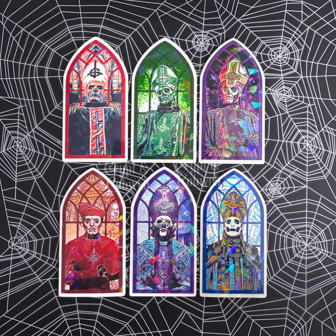 Hell Window Holographic Stickers – Spooky Satanic Pope Ghost Ghoul Band ...