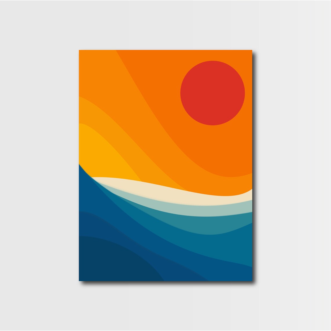 Abstract Waves Print, Minimalist Ocean Art, Sea Wall Art,beach House ...