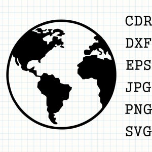 Earth Svg Earth Globe Svg Planet Svg World Silhouette - Etsy