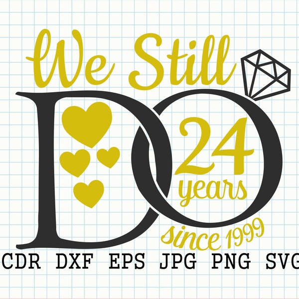 24th Wedding Anniversary Svg - Etsy