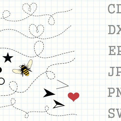 Dotted Line Svg Long Distance Vector Silhouette Dashed Line - Etsy