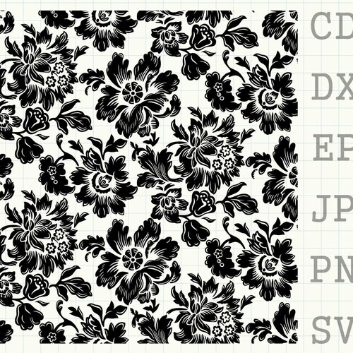 Western Tooled Leather Pattern Floral SVG - Etsy