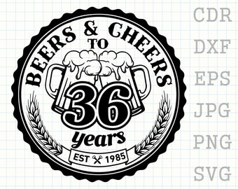 36th Birthday Svg | Etsy