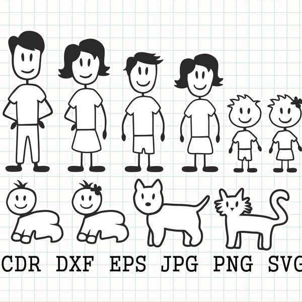 Stick Figure Clipart - Etsy UK