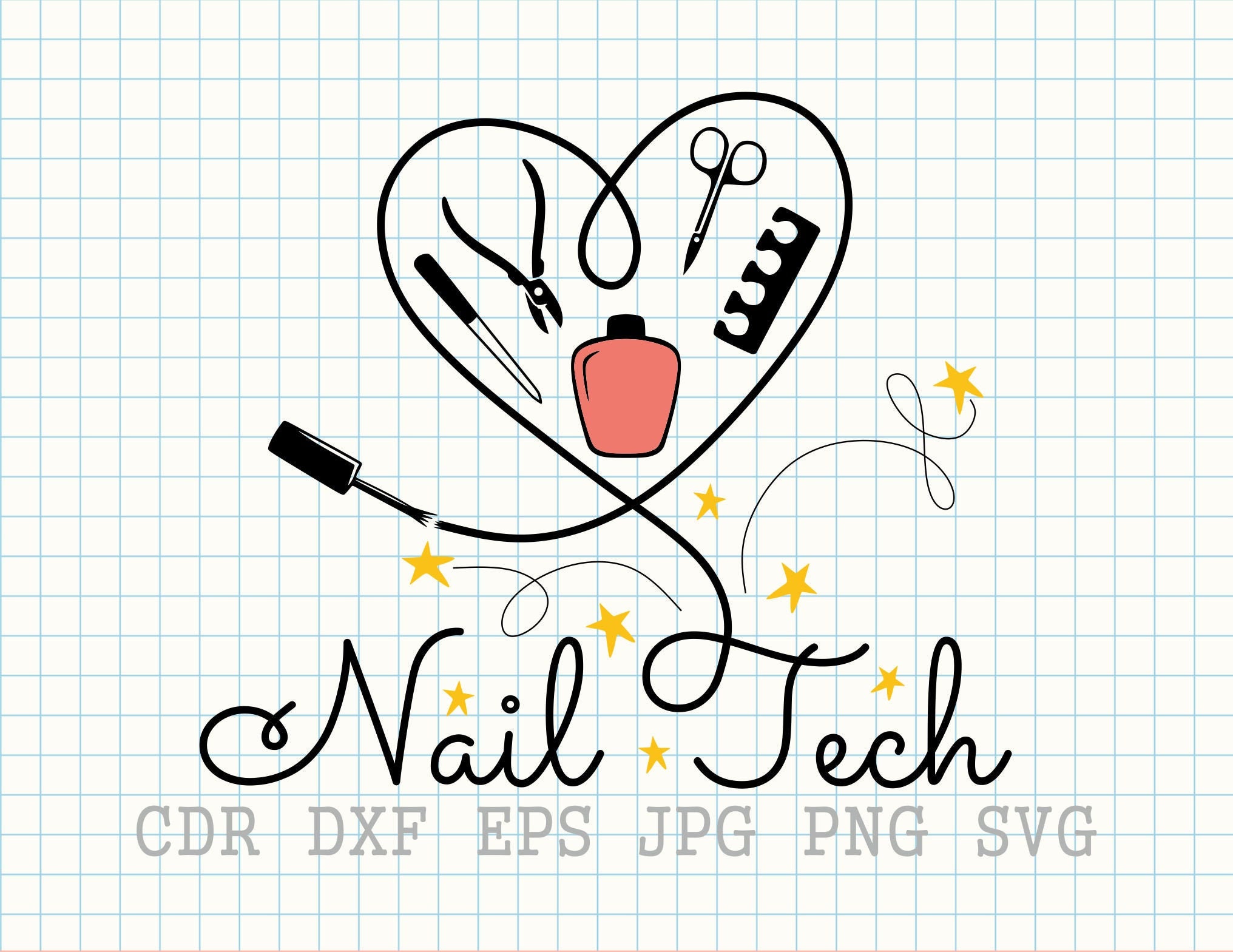 Nail tech svg esmalte de uñas svg bauty svg emblema de | Etsy