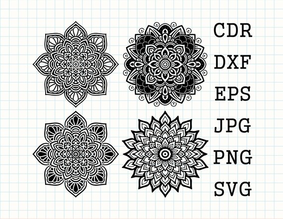 Mandala Svg Print Instant Download Vector Zentangle | Etsy