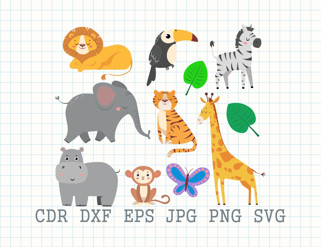 Safari Animals Svg, Wild Animals Svg, Cute Animals Decor, Monkey ...