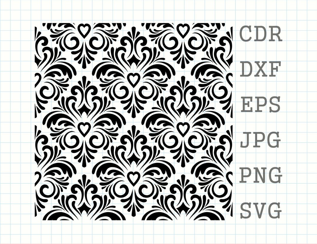 Floral Heart Svg, Tooled Leather Svg, Vector Seamless Pattern, Western ...