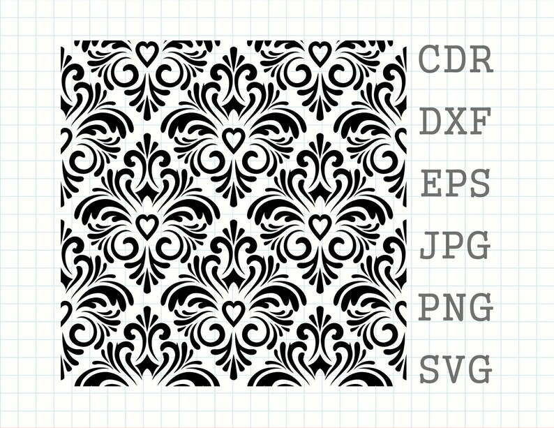 Floral Heart Svg, Tooled Leather Svg, Vector Seamless Pattern, Western ...