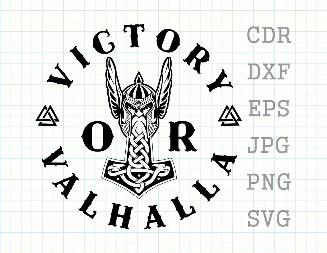 Victory or Valhalla Svg Thor Svg Vikings Clipart Viking | Etsy
