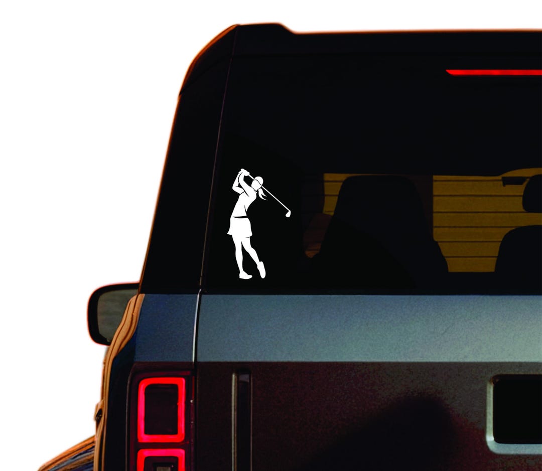 Women's Golf Vinyl Decal, Golfer Sticker, Golf Mom Car Decal, Female ...