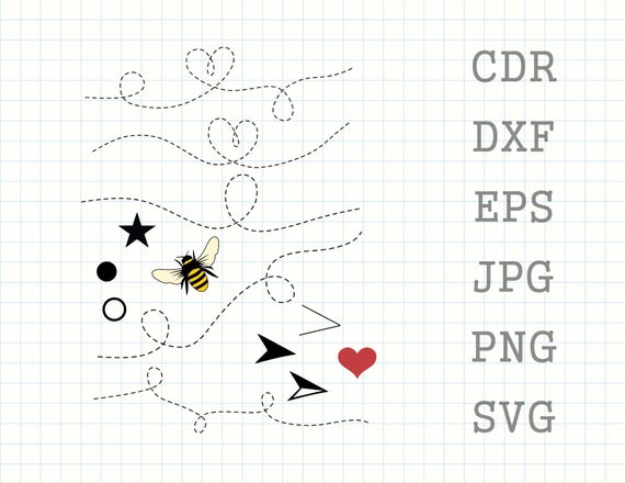 Dotted Line Svg Long Distance Vector Silhouette Dashed Line | Etsy