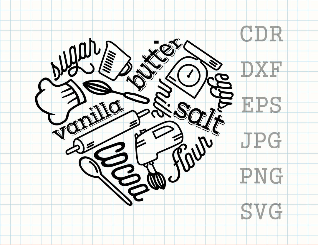 Cooking Heart Svg, Baking Heart Svg, Kitchen Decor, Kitchen Apron Png ...