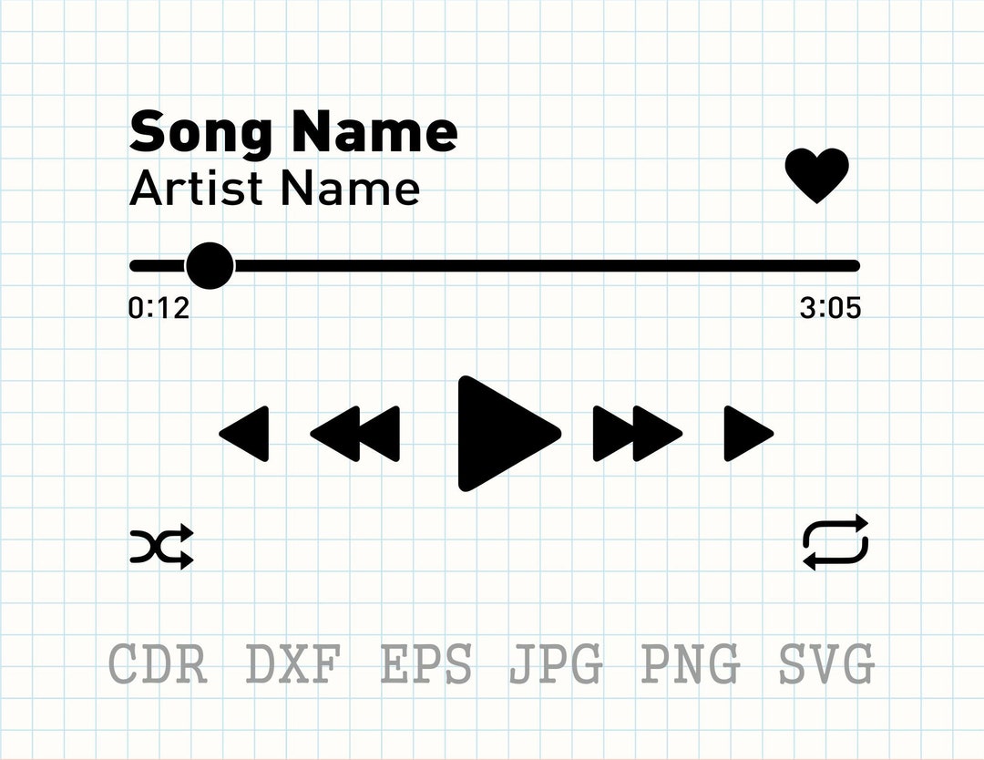 Audio Control Svg Cut File, Instant Download Audio Buttons Svg, Vector ...
