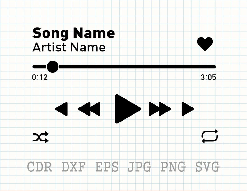 Audio Control Svg Cut File Instant Download Audio Buttons - Etsy