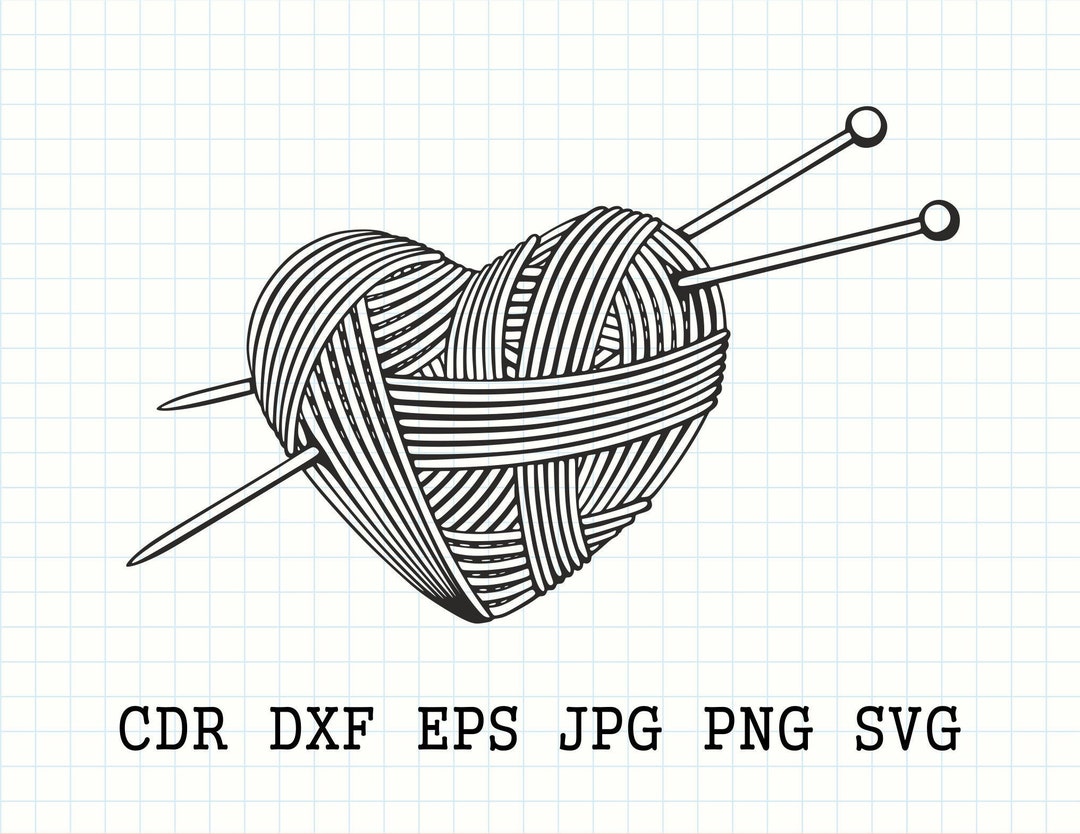 Yarn Heart Svg, Knitting Svg, Digital Crochet Svg, Cricut Yarn Svg ...
