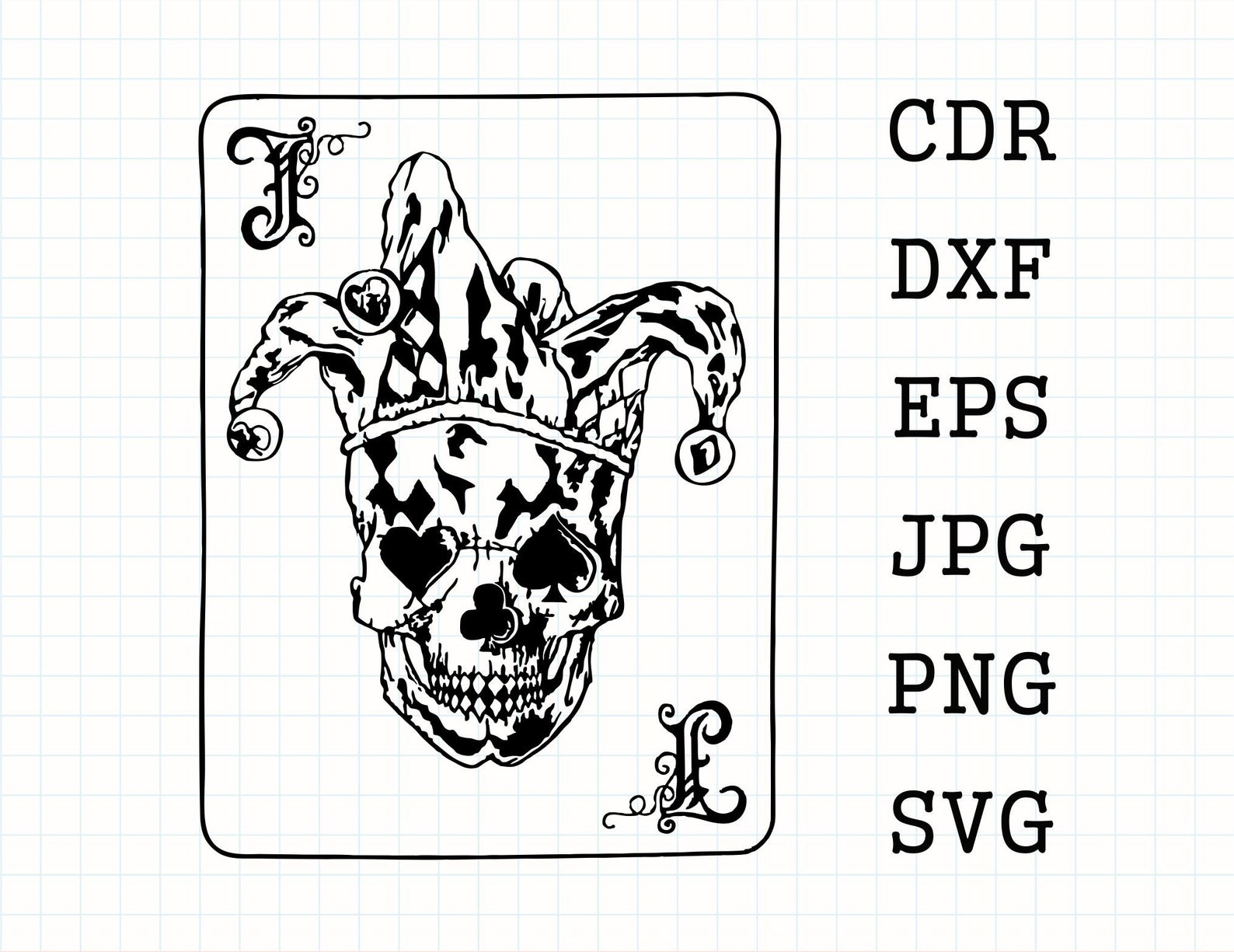 Joker Svg, Joker Card Svg, Joker Skull Clipart, Halloween Svg Print - Etsy