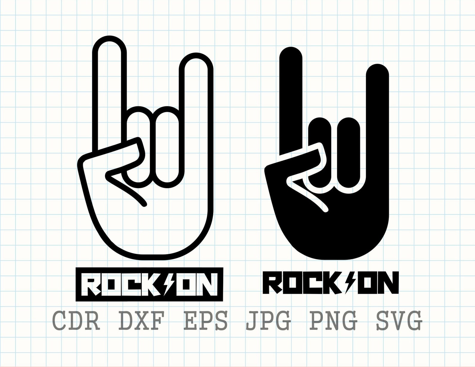 Rock on svg hard rock svg music clipart rock n roll png | Etsy
