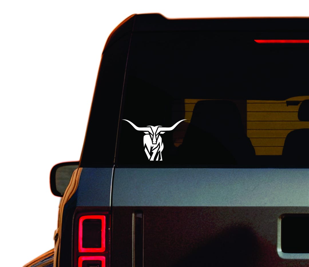 Longhorn Vinyl Decal, Long-horn Sticker, Eagle Car Decal, Highland ...