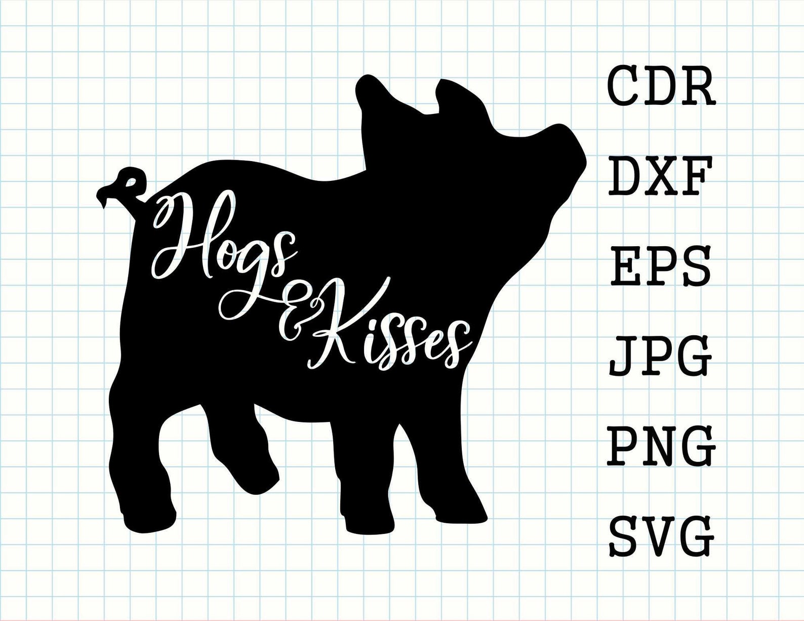 Hogs and Kisses Svg, Hog Vector Clipart, Lifestock Svg, Farmhouse Png ...