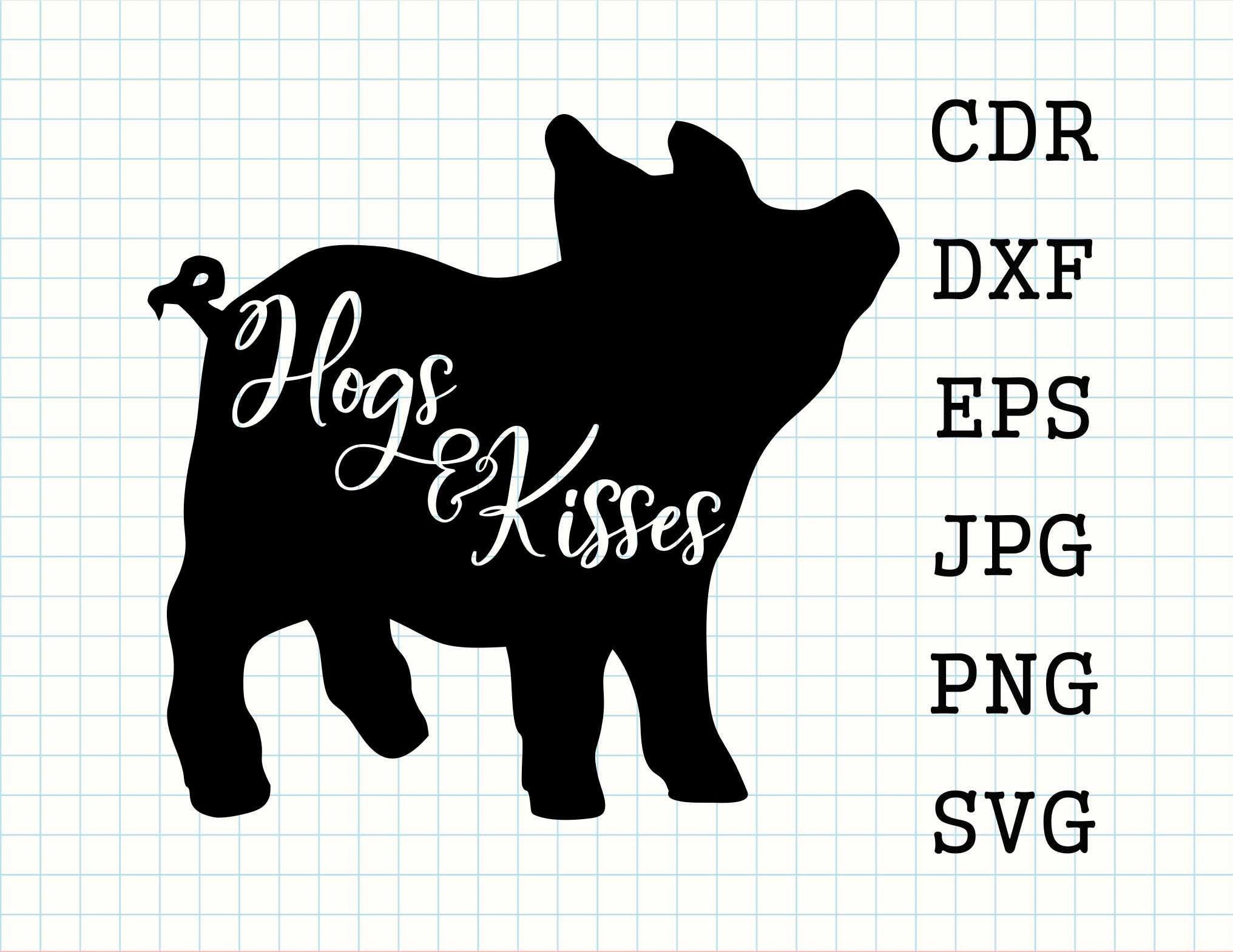 Hogs and Kisses Svg Hog Vector Clipart Lifestock Svg | Etsy