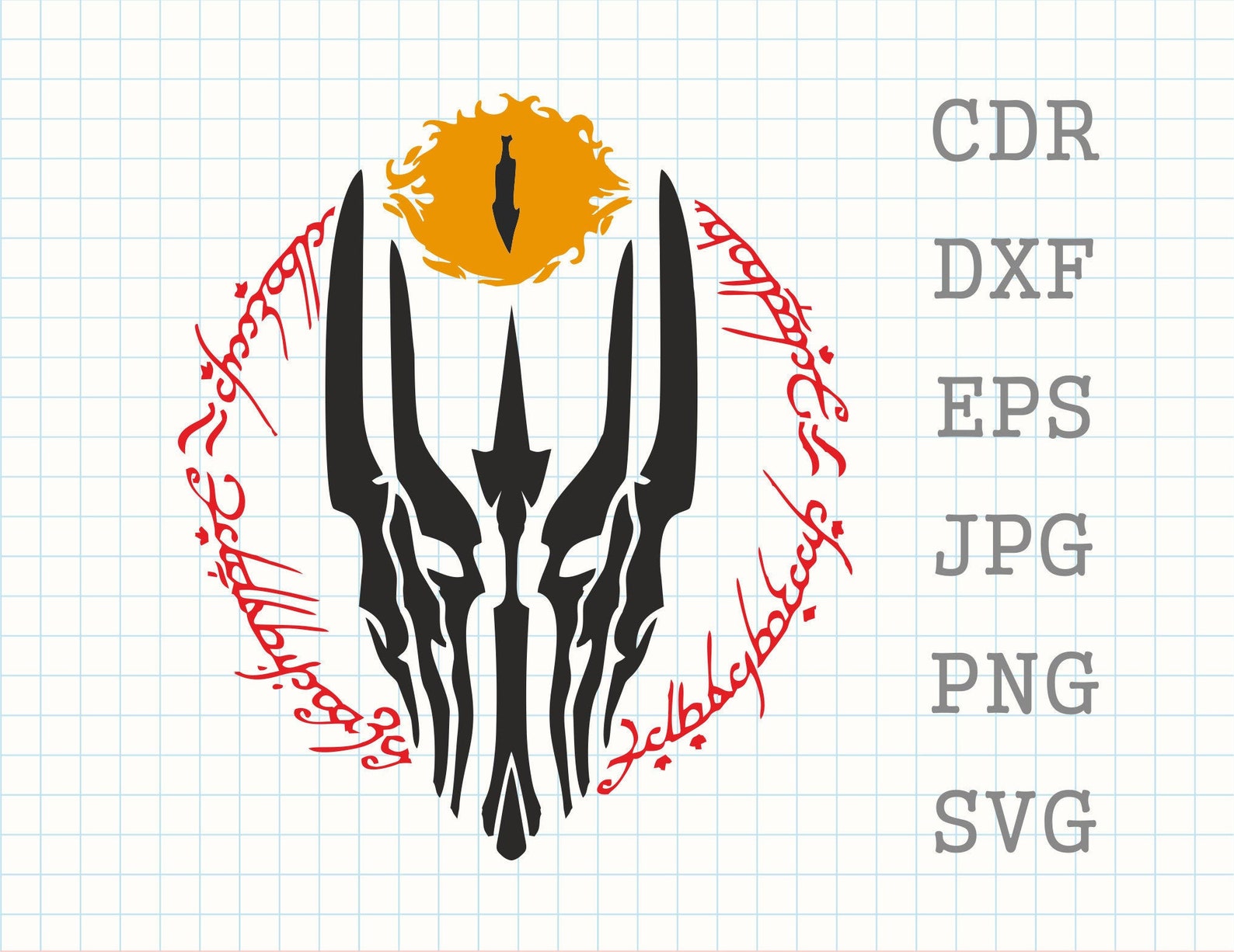 The Lord of the Rings svg cut file instant download Sauron | Etsy