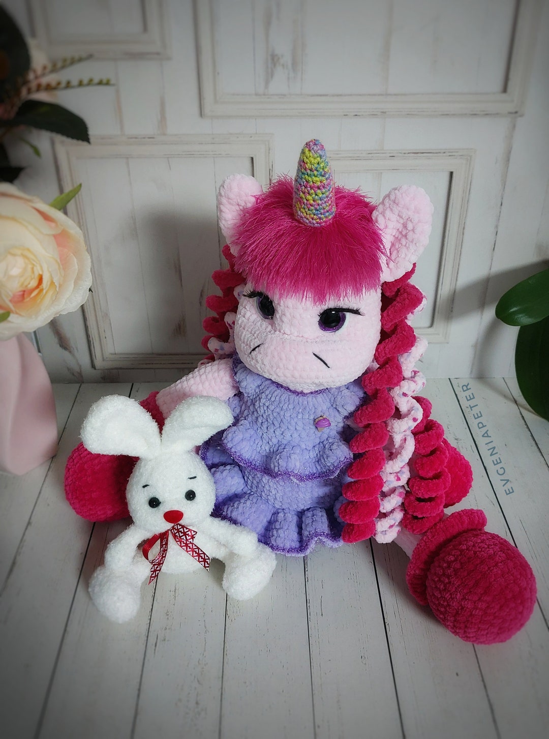 Unicorn. Plush Horn. Crocheted Unicorn. Plush Toy. Stuffed Animal. Soft ...