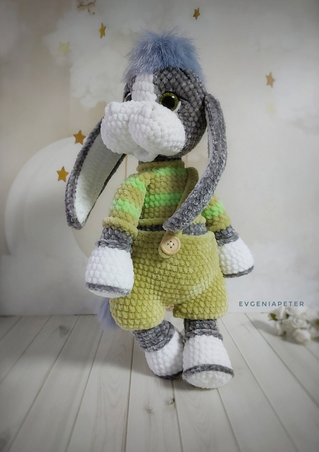 Donkey. Plush Donkey. Soft Toy. Cuddly Donkey. Crocheted Toy. Gift ...