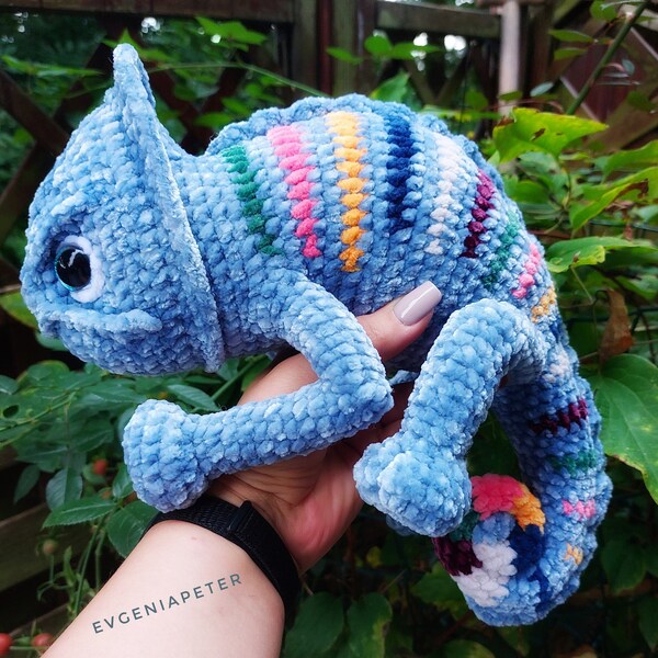 Blue Chameleon Toy - Etsy