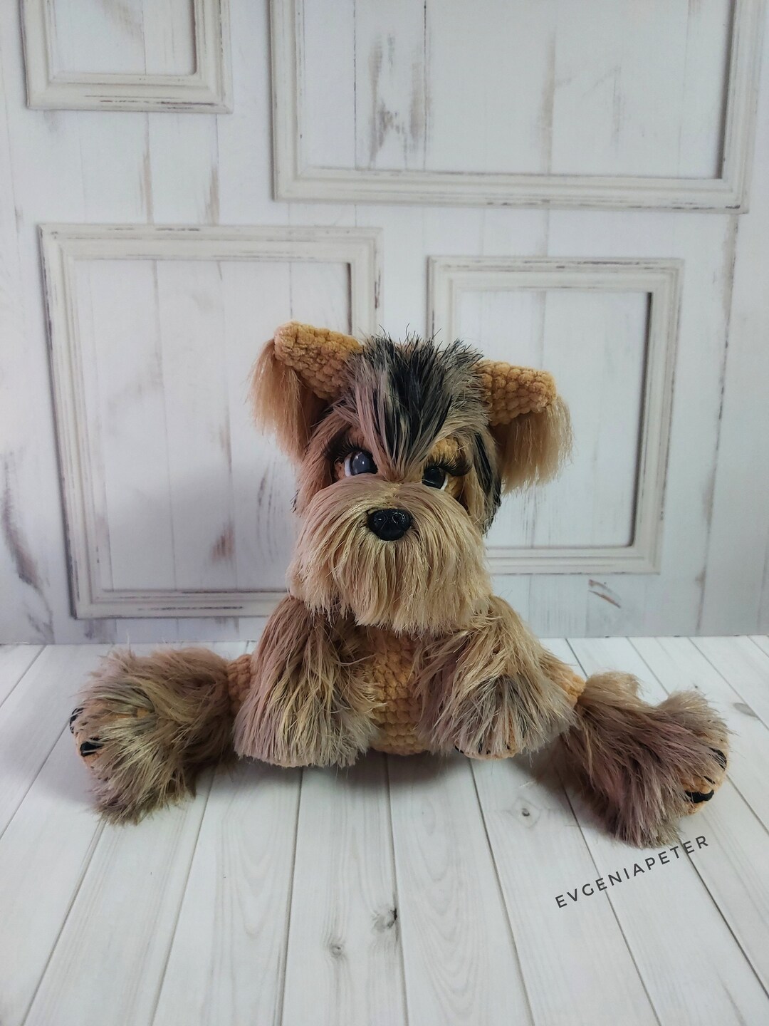 Handmade Crochet Yorkie Dog Plush, Realistic Yorkshire Terrier Toy ...
