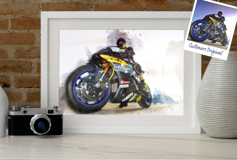 Custom Motorcycle Canvas Print Biker Gift Garage Wall Art - Etsy
