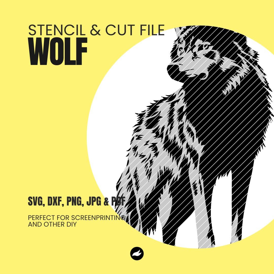 Wolf - Stencil/cut File - Perfect for Screenprint, Foils or Other ...