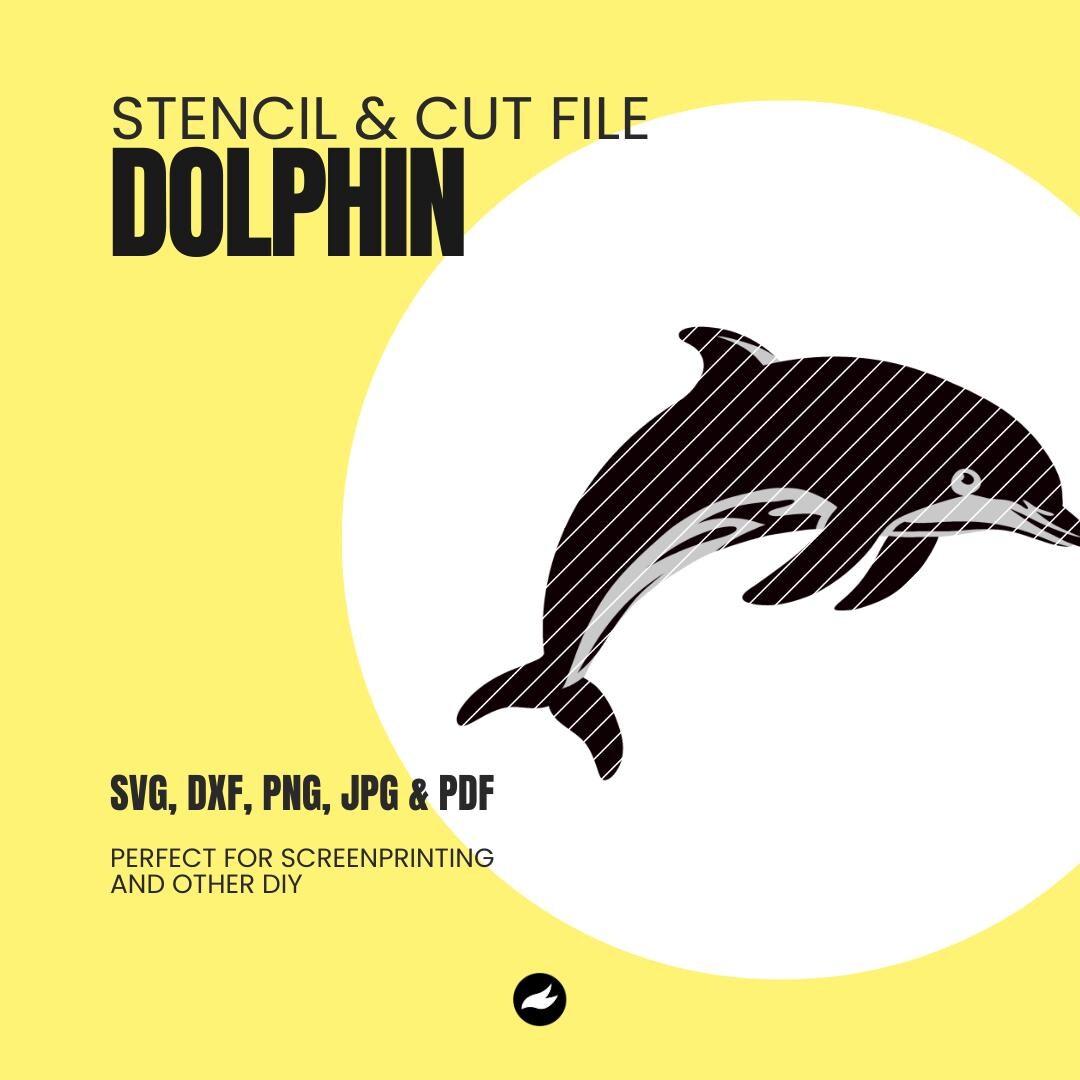Dolphin - Stencil/cut File - Perfect for Screenprint, Foils or Other ...