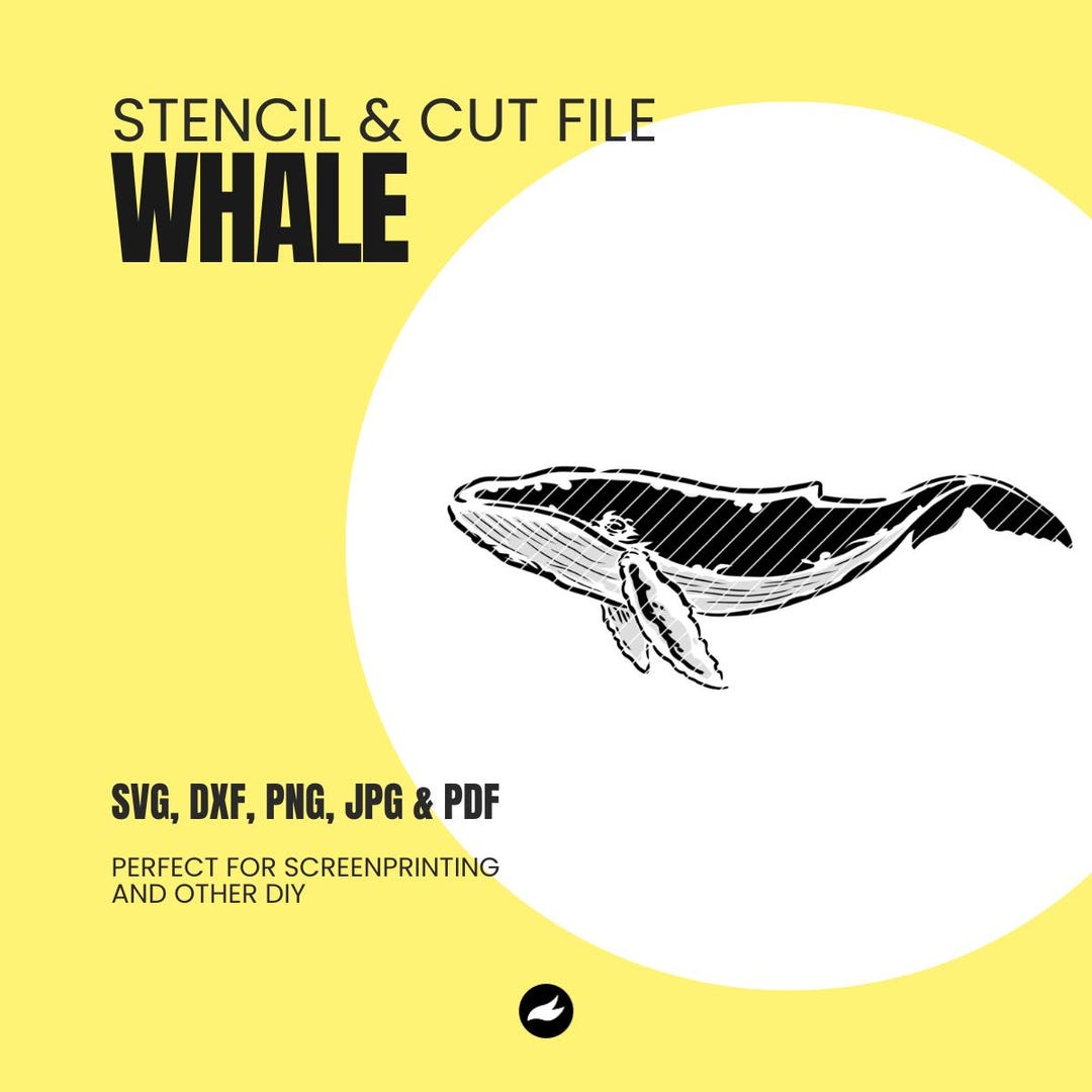Whale / Humpback Whale - Stencil File - Perfect for Easy Screenprint ...