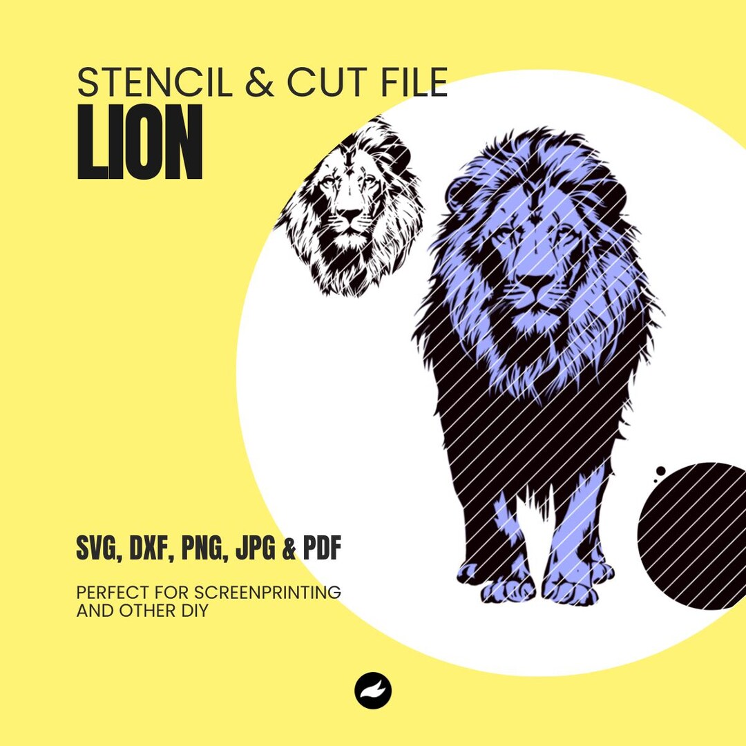 Lion - Stencil/cut File - Perfect for Screenprint, Foils or Other ...