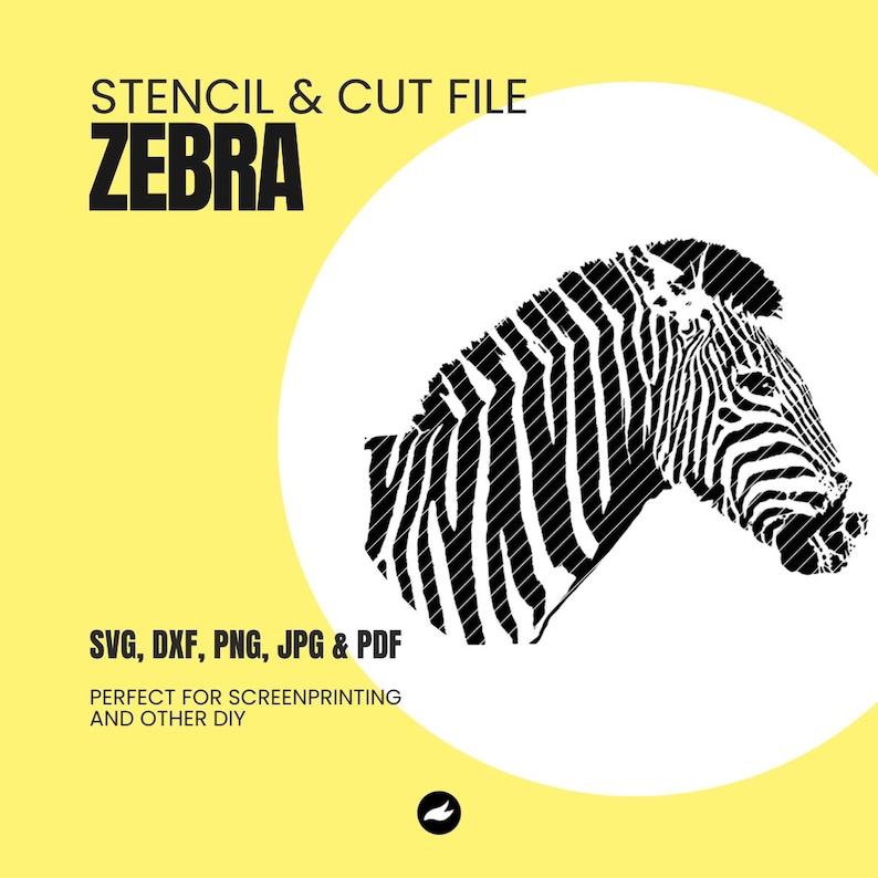 Zoe Zebra (A4) - Stencil/cut File - Perfect for Screenprint, Foils or ...