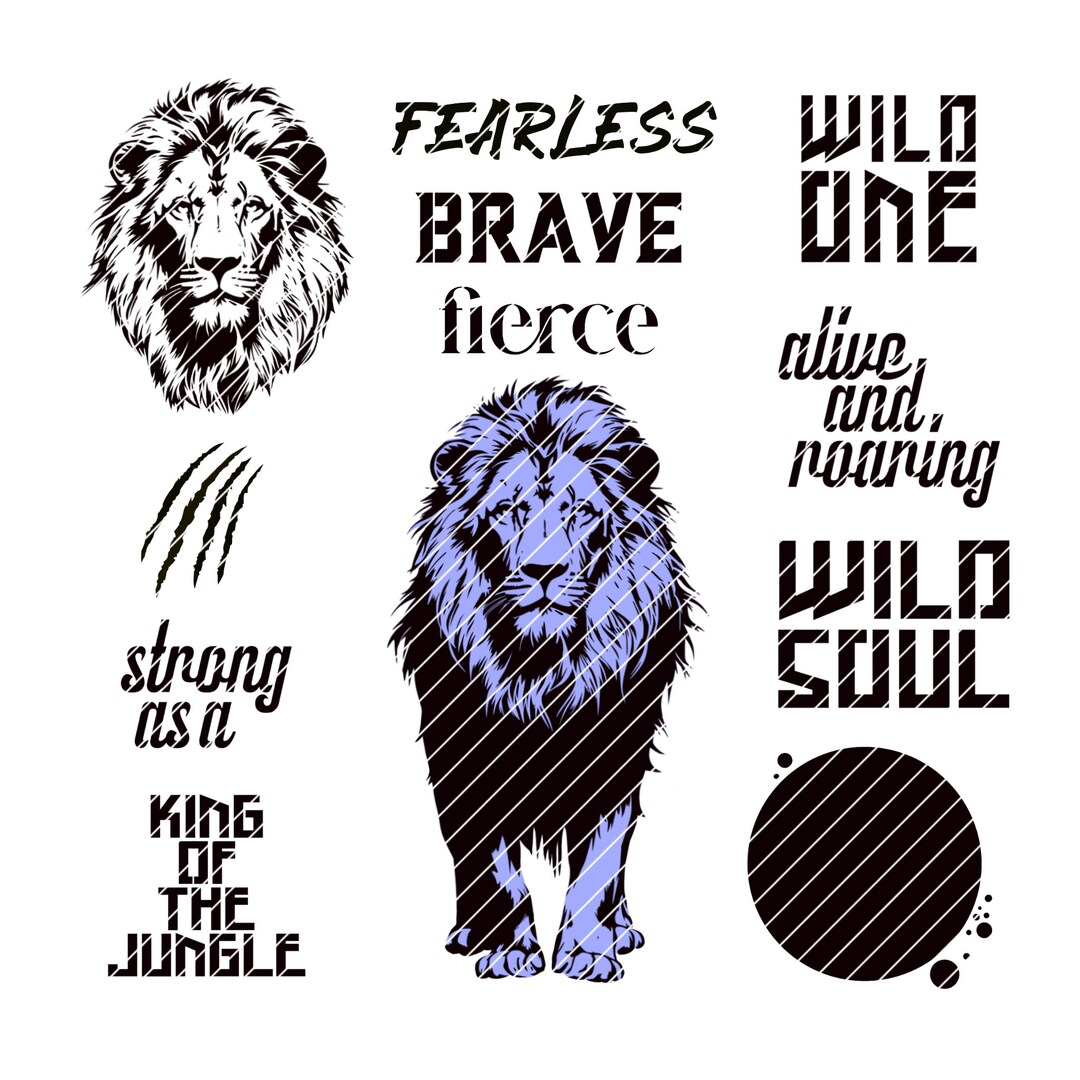 Lion BIG BUNDLE Stencil/cut File Perfect for Screenprint, Foils or ...