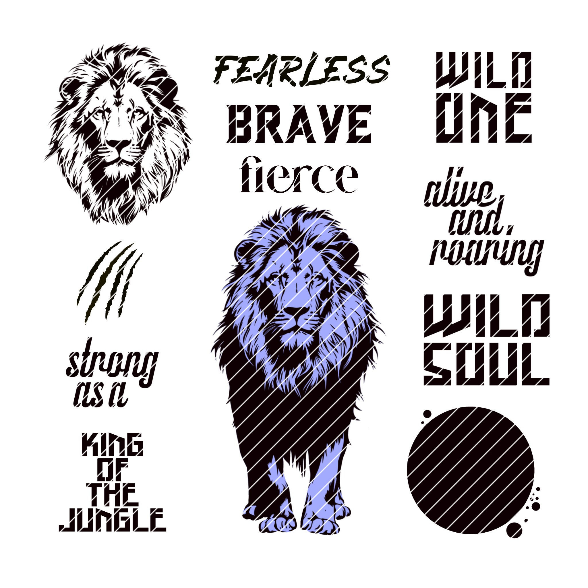 Lion BIG BUNDLE Stencil/cut File Perfect for Screenprint - Etsy