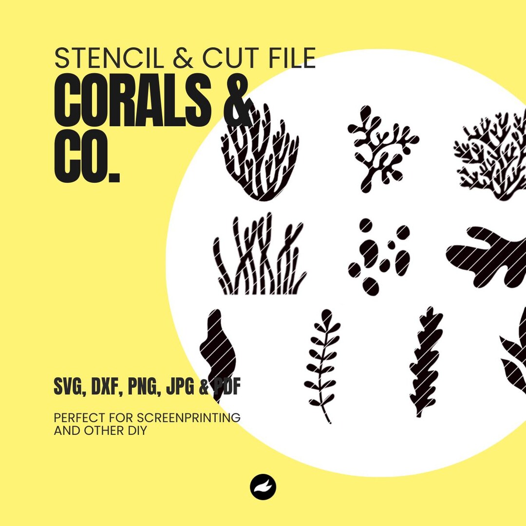 Coral & Underwater Plant Set of 10 Stencil Files - Perfect for Easy ...
