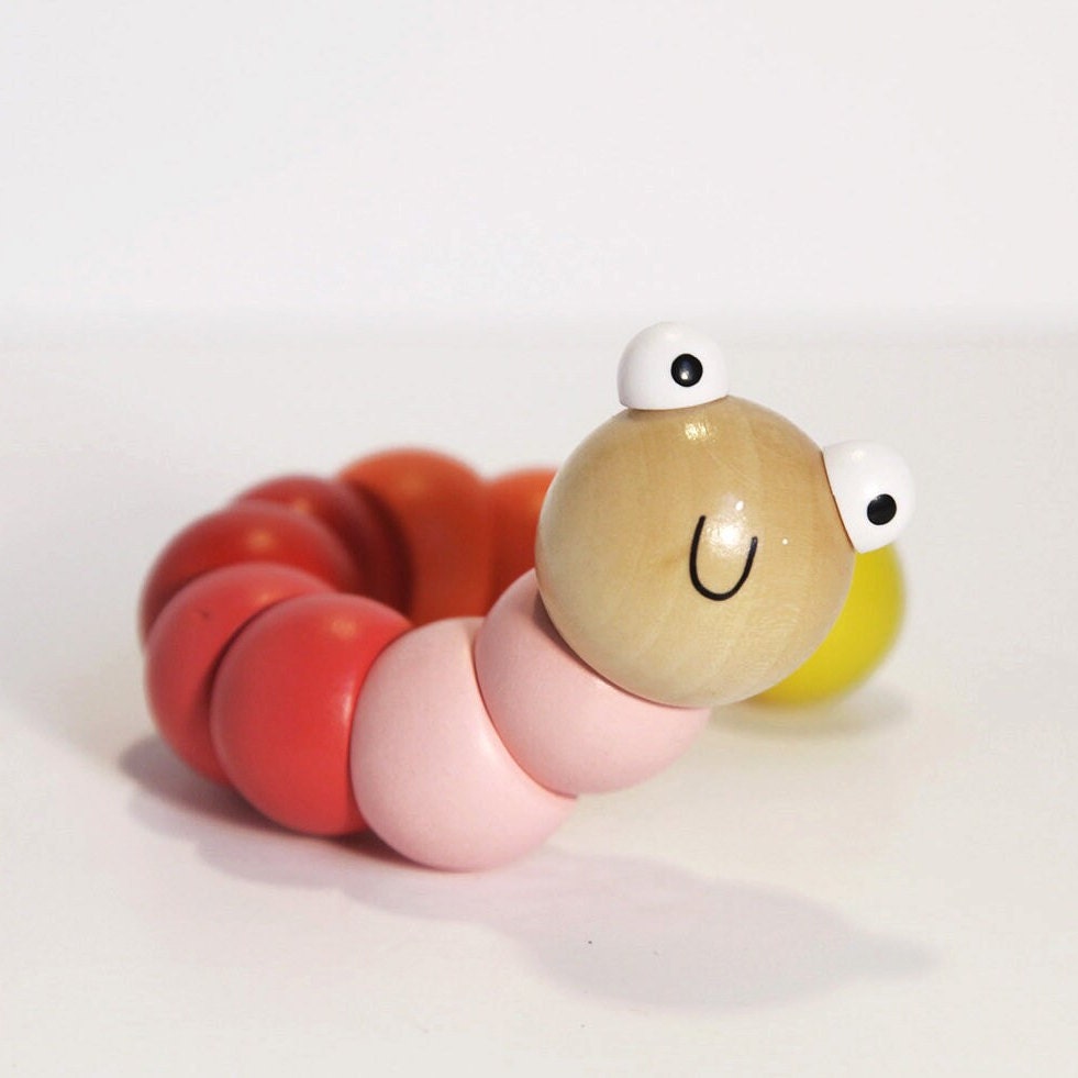 Wiggly Worm Wooden Toy - Etsy