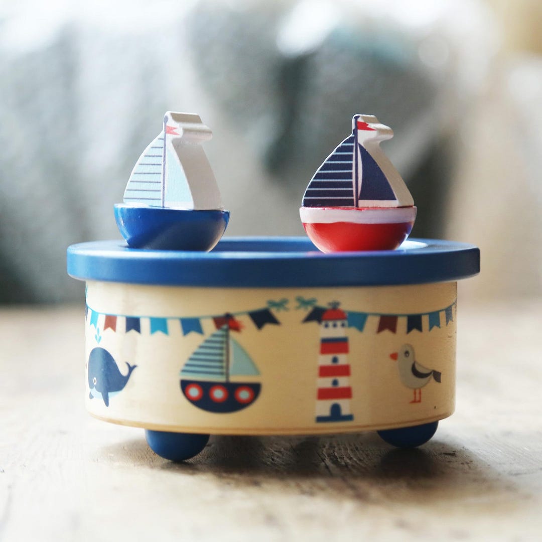 Boats and Lighthouse Music Box - Etsy