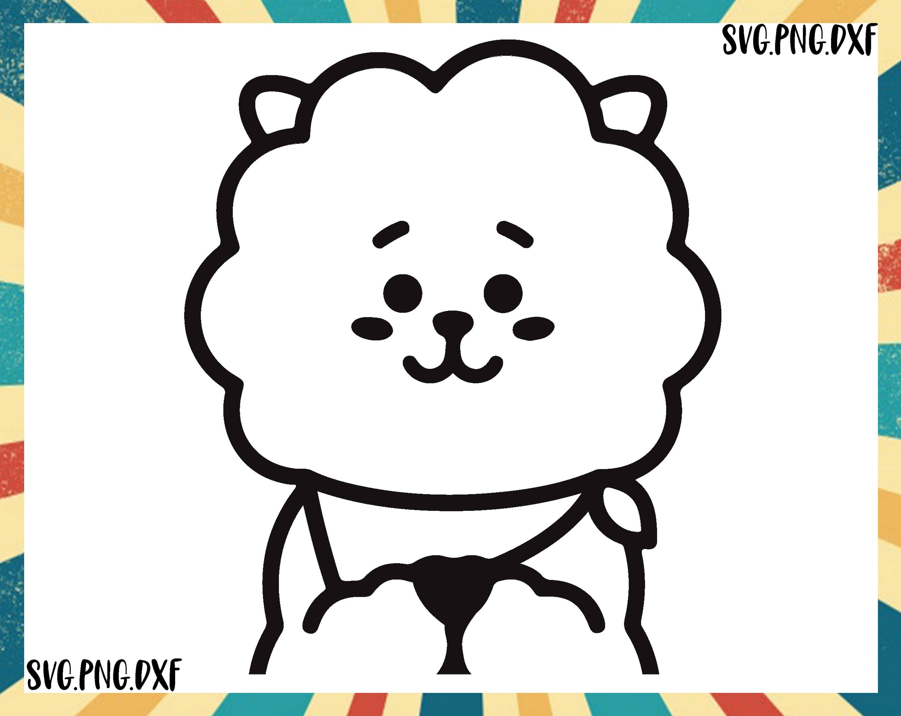 Rj BT21 svg BT21 svg Cricut Silhouette Clipart Cut Files. | Etsy