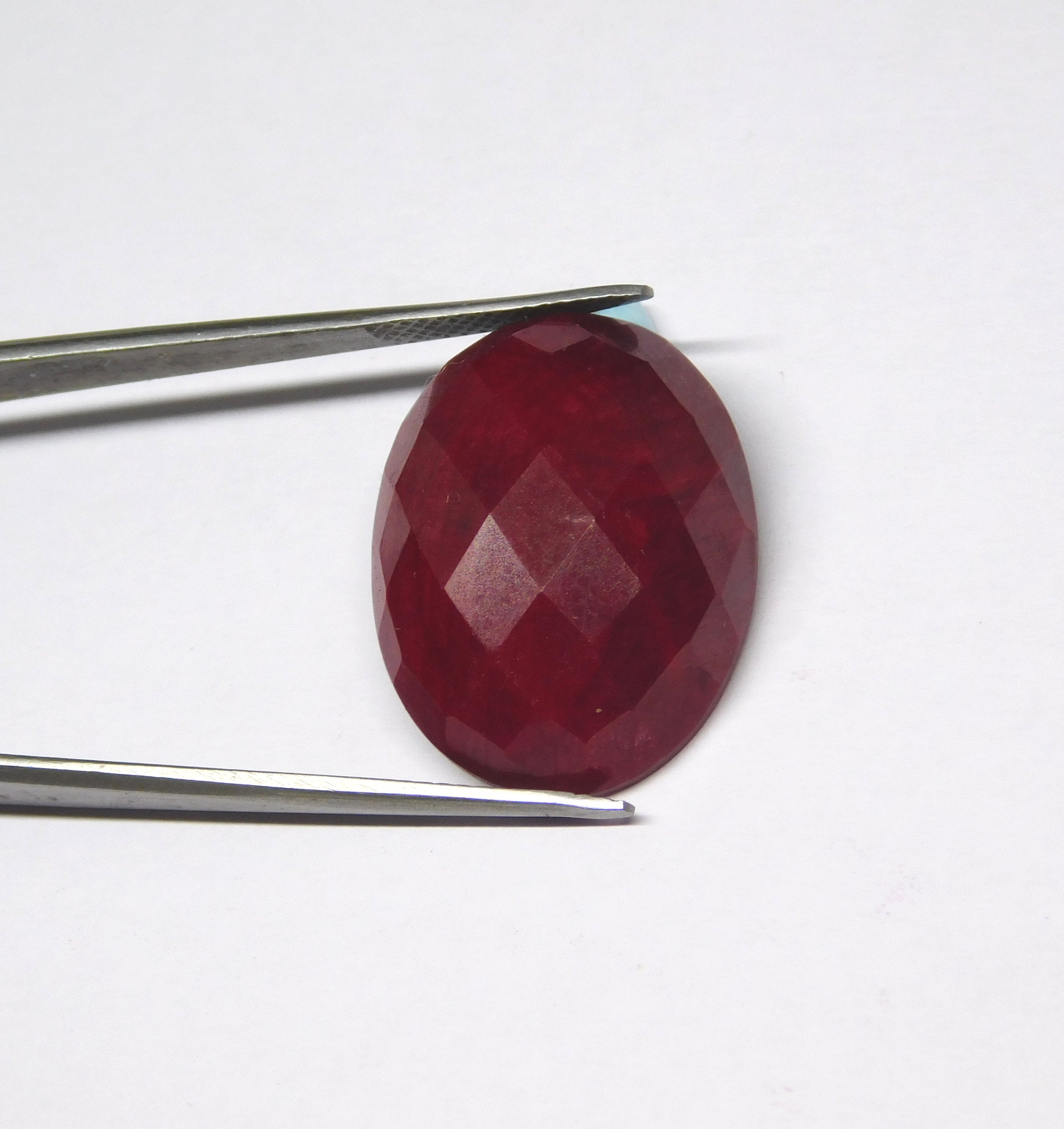 Increíble teñido ruby piedra preciosa forma ovalada 18x24mm - Etsy España