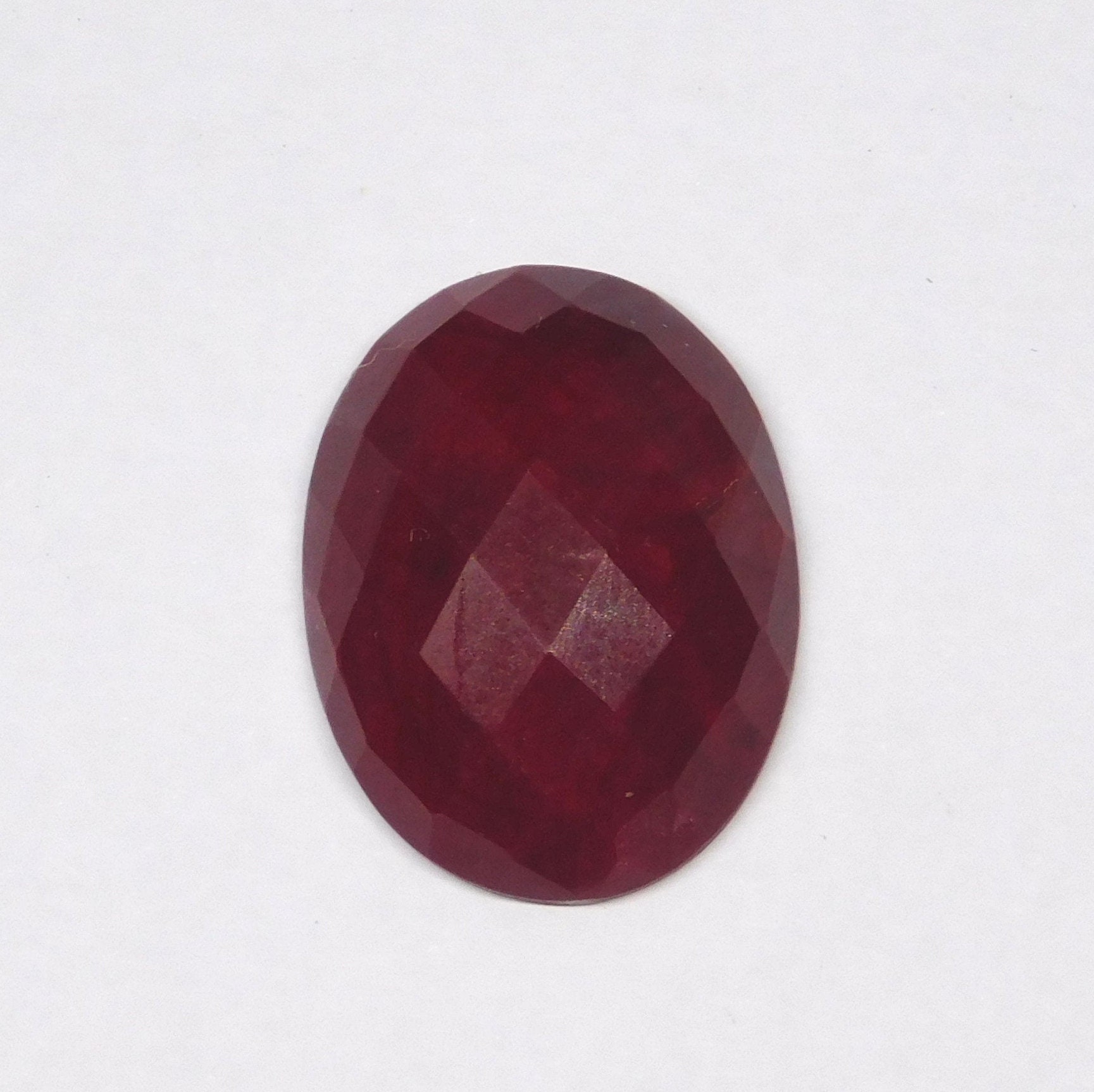 Increíble teñido ruby piedra preciosa forma ovalada 18x24mm - Etsy España