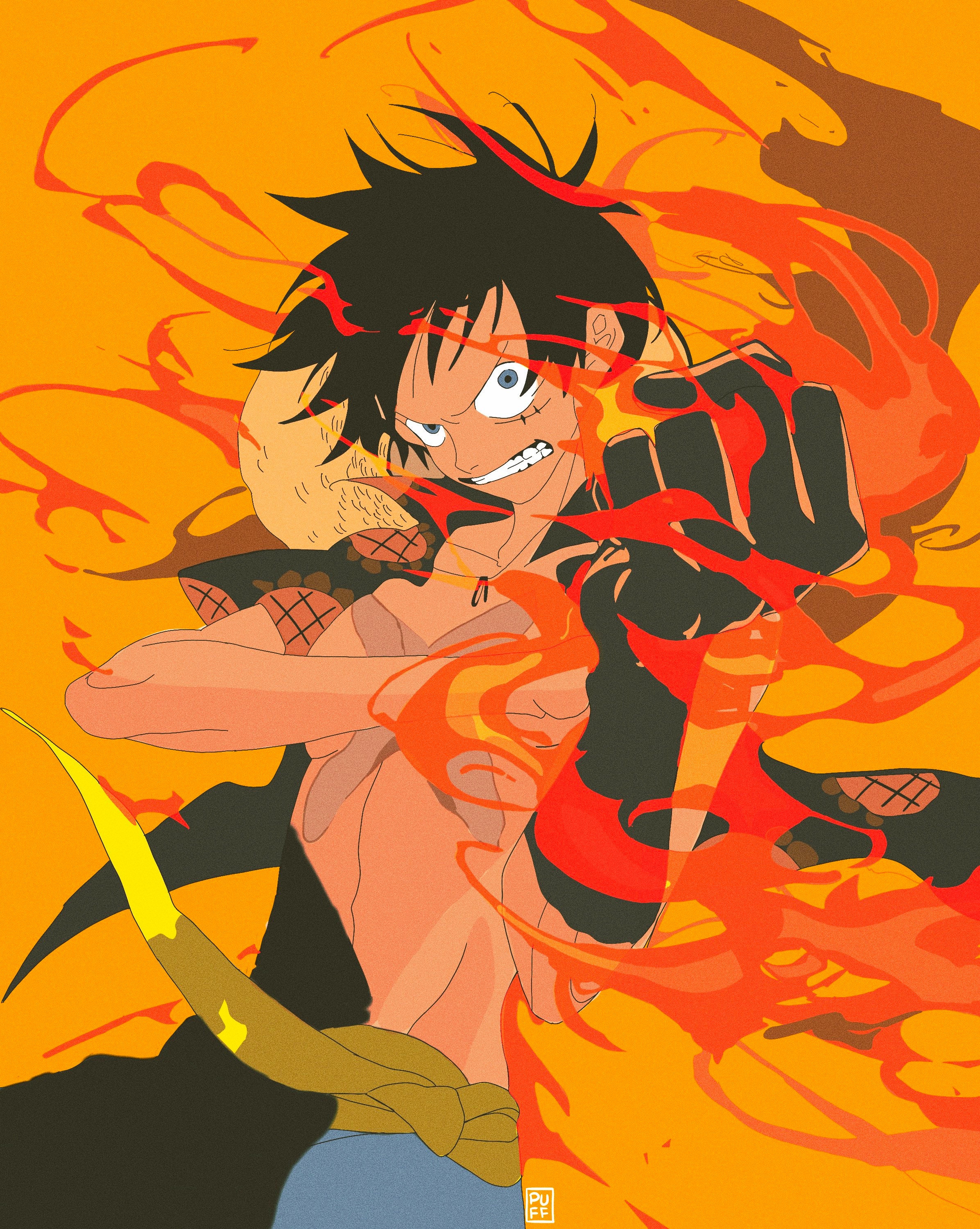 One Piece Luffy Red Hawk Wallpaper